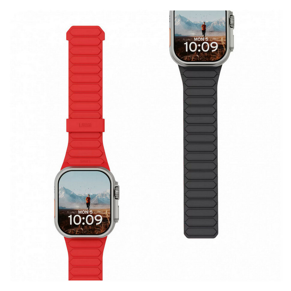 Ремешок силиконовый UAG Pathfinder Silicone для Apple Watch 49/45/44/42 мм (19416111319B) Ash/Active Lava