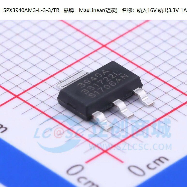 SPX3940AM3‑L‑3.3, корпус SOT‑223, 1 шт./лот, линейный стабилизатор LDO, выход 3,3В 500мА