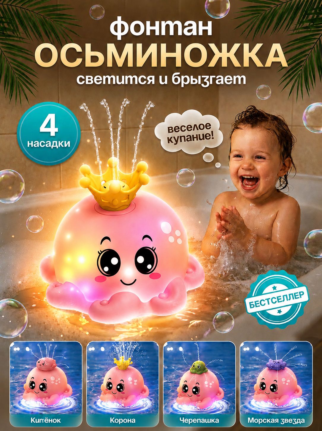 Фонтан в ванную для детей с подсветкой