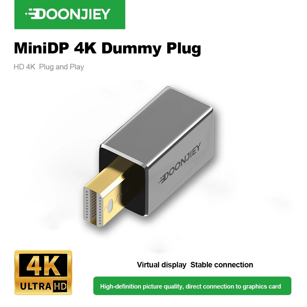 DOONJIEY Эмулятор дисплея HDMI DP VGA DVI Mini DP Зеленый, 4K MINI DP