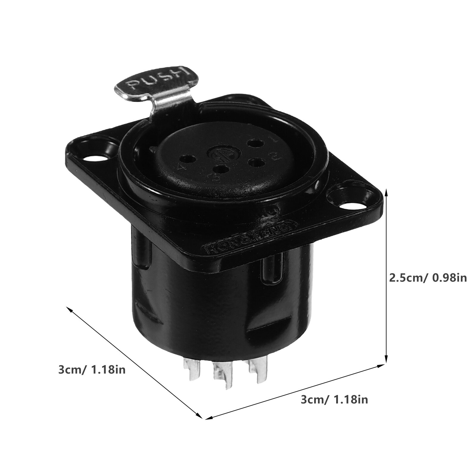 4Pcs Коннектор Xlr Панель Микрофона Для Аудио Оборудования Размер 3X3X2 5Cm