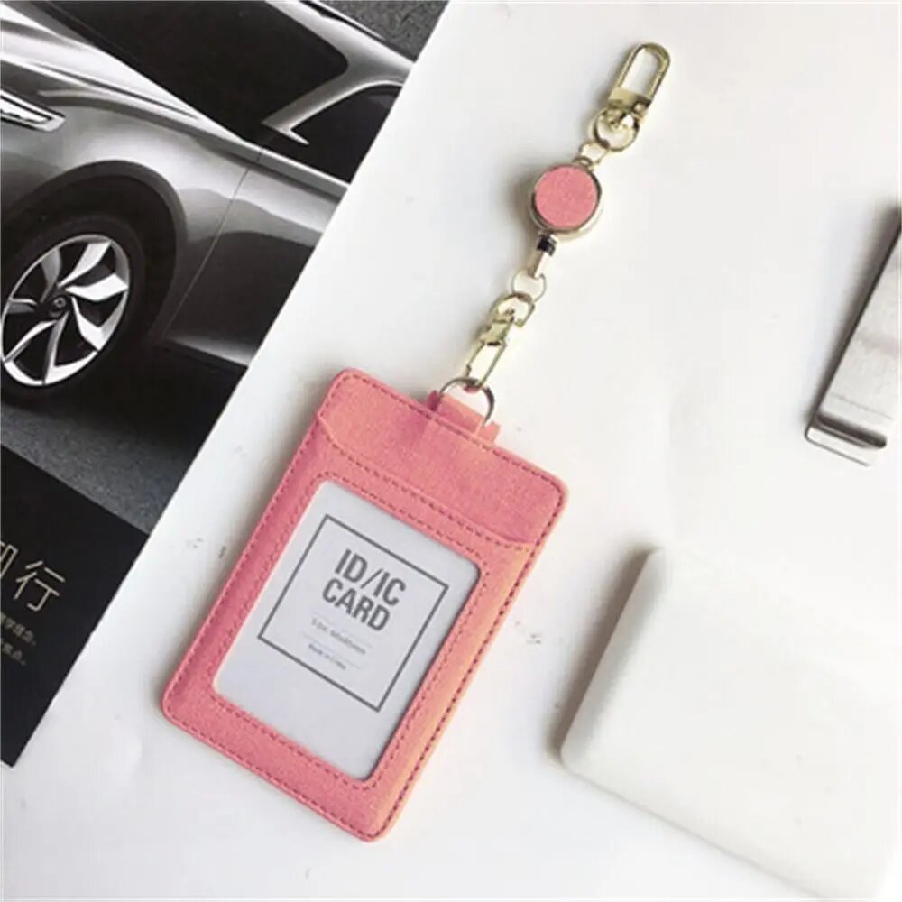 Брелок-ретрактор металлический 30 см Розовый, Pink-one set