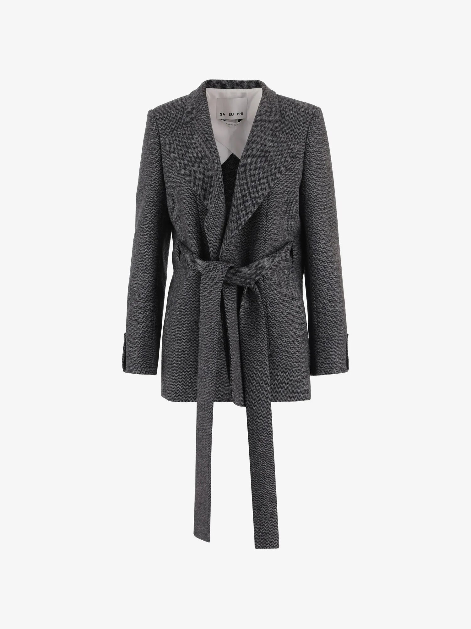 Куртка Herringbone-pattern belted jacket