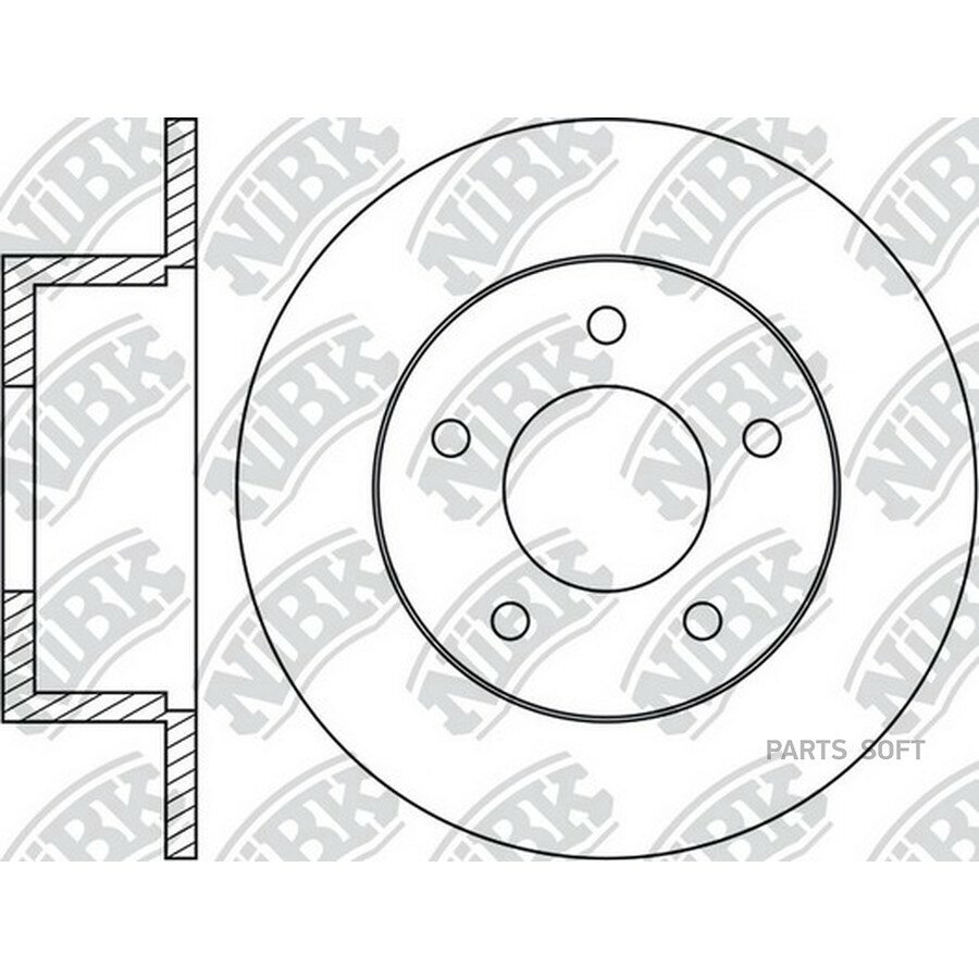 Диск тормозной audi 100 c3 avant (445, 446) 100 c3 седан (443, 444) 100 c4 avant (4a5) 100 c4 седан NIBK RN1049 | цена за 1 шт