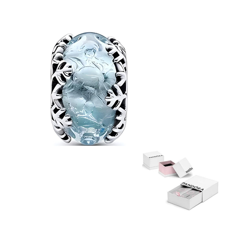 Бусины женские Pandora серебряные, светло-голубые (light blue), 27473226