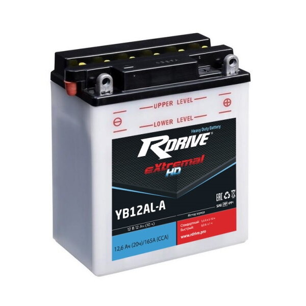 Мото аккумулятор RDRIVE HD YB12AL-A