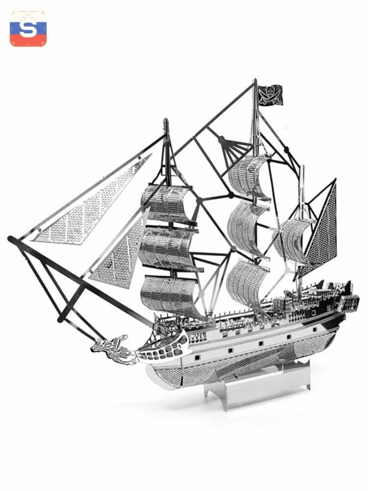 3D стереоскопическая головоломка из нержавеющей стали DIY творческая модель Черная жемчужина