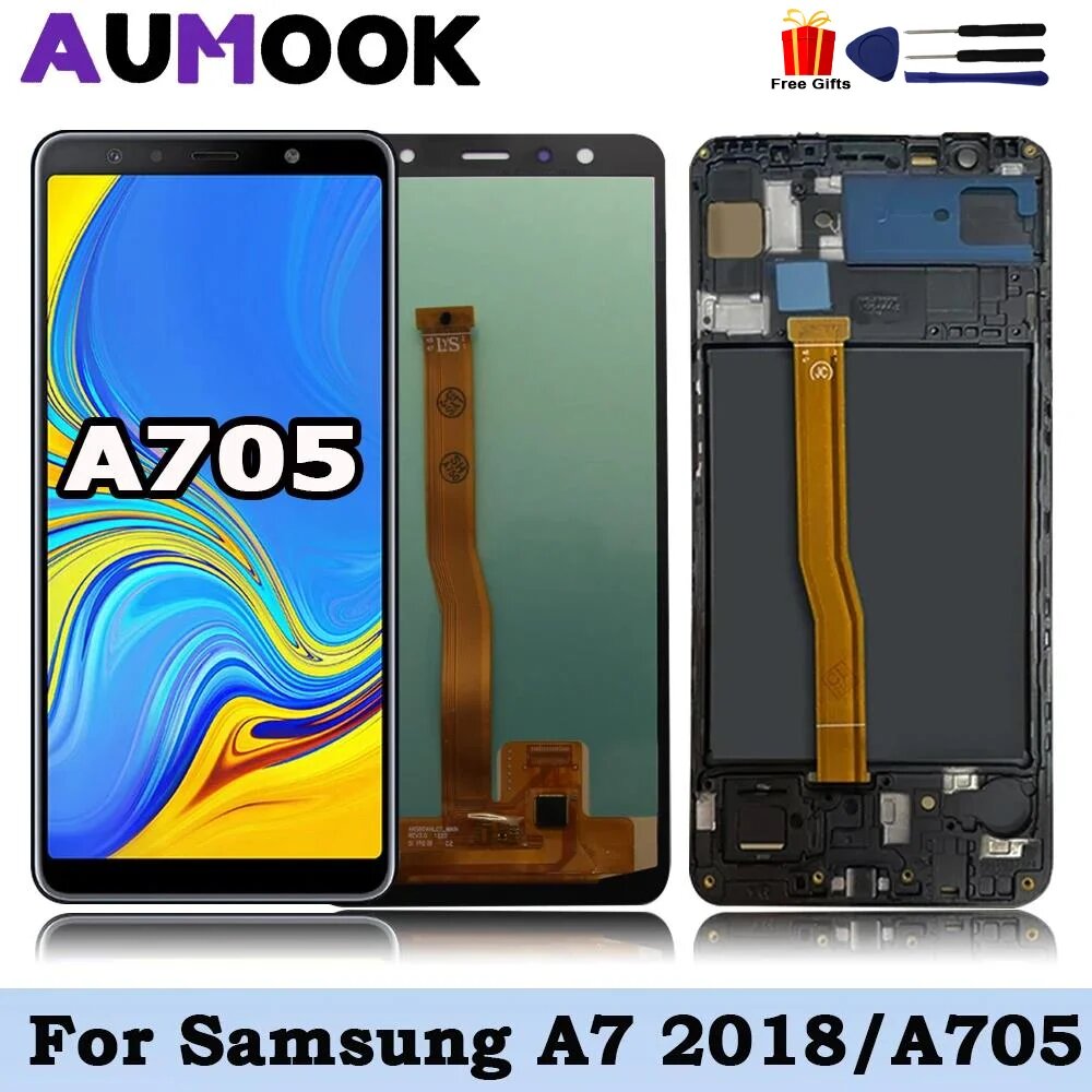 Для Samsung Galaxy A7 (2018) ЖК-дисплей с сенсорным экраном и дигитайзером в сборе, TFT With Frame