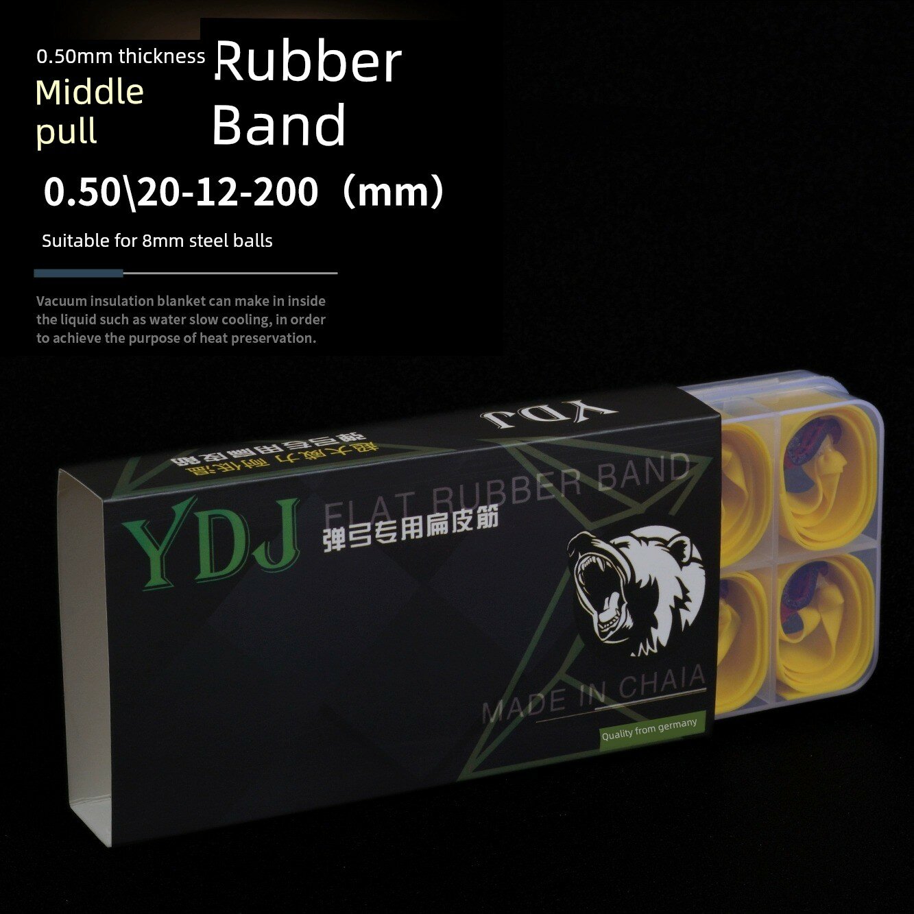 YDJ Струны для лука 0.50 мм толщина, размер 20x12 мм, среднее натяжение, 10 штук для аксессуаров к арбалету