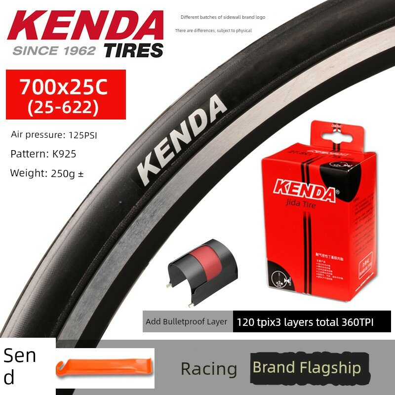 KENDA K925 Складная велосипедная шина 700x25C в коробке с внутренней камерой 48мм французского клапана