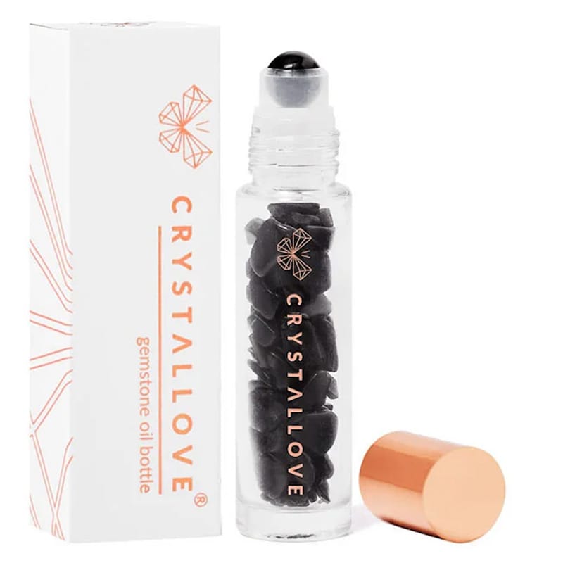 Флакон косметический Crystallove бутылочка с кристаллами для масла черный обсидиан 10 мл