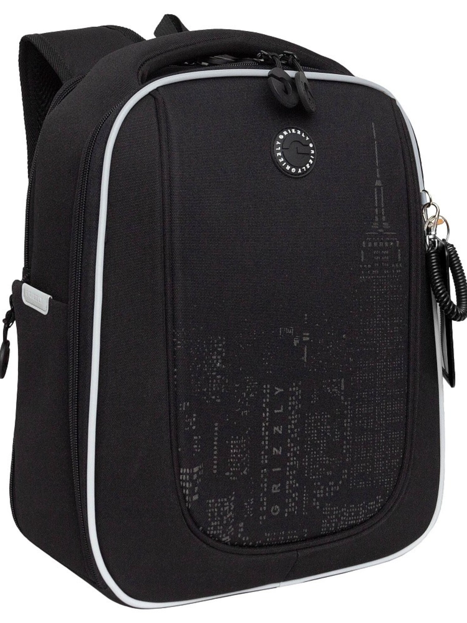 Школьный ранец формованный для мальчиков GRIZZLY RAf-593-6, черный