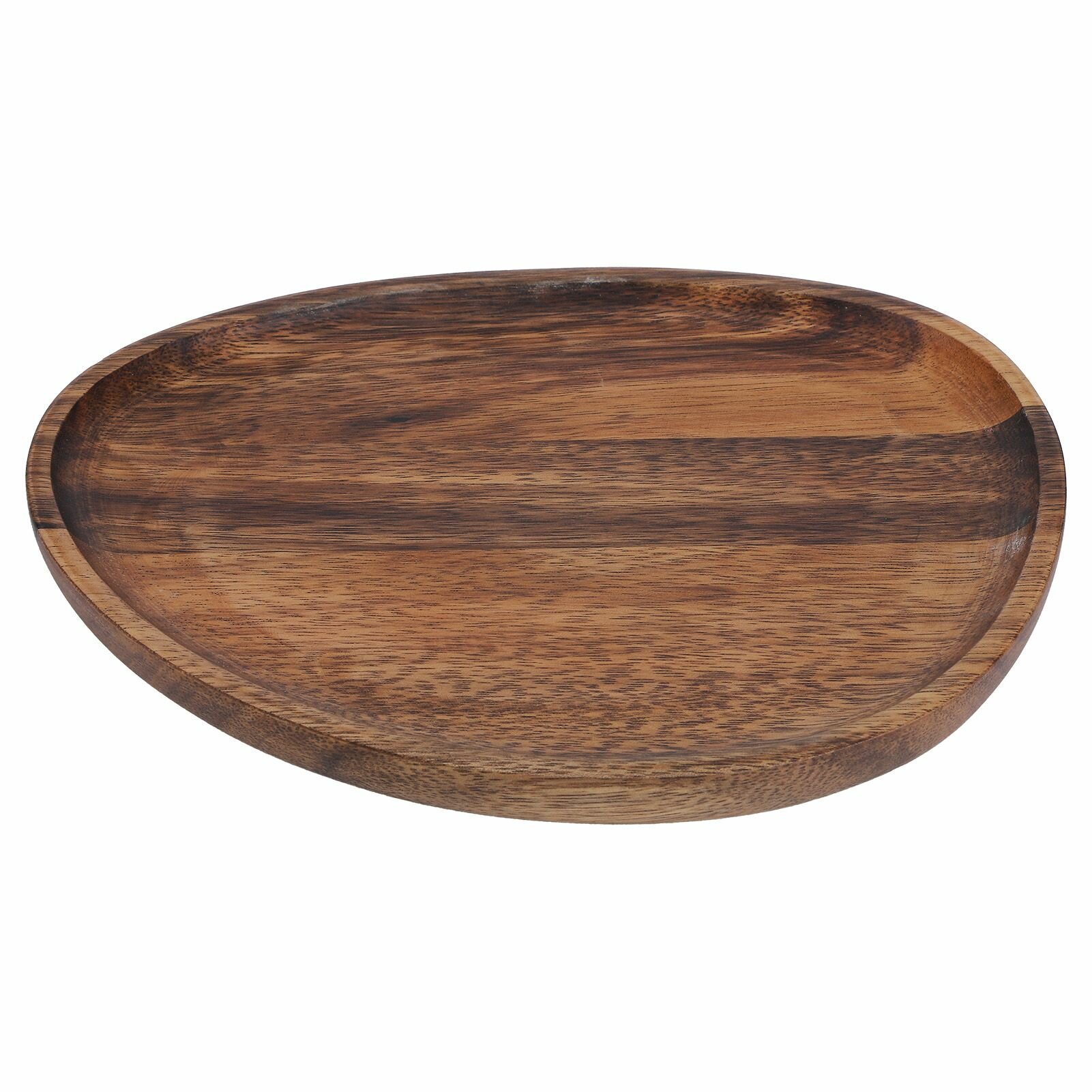 Деревянный лоток нестандартной формы для хранения закусок и фруктов, размер 26x21 см