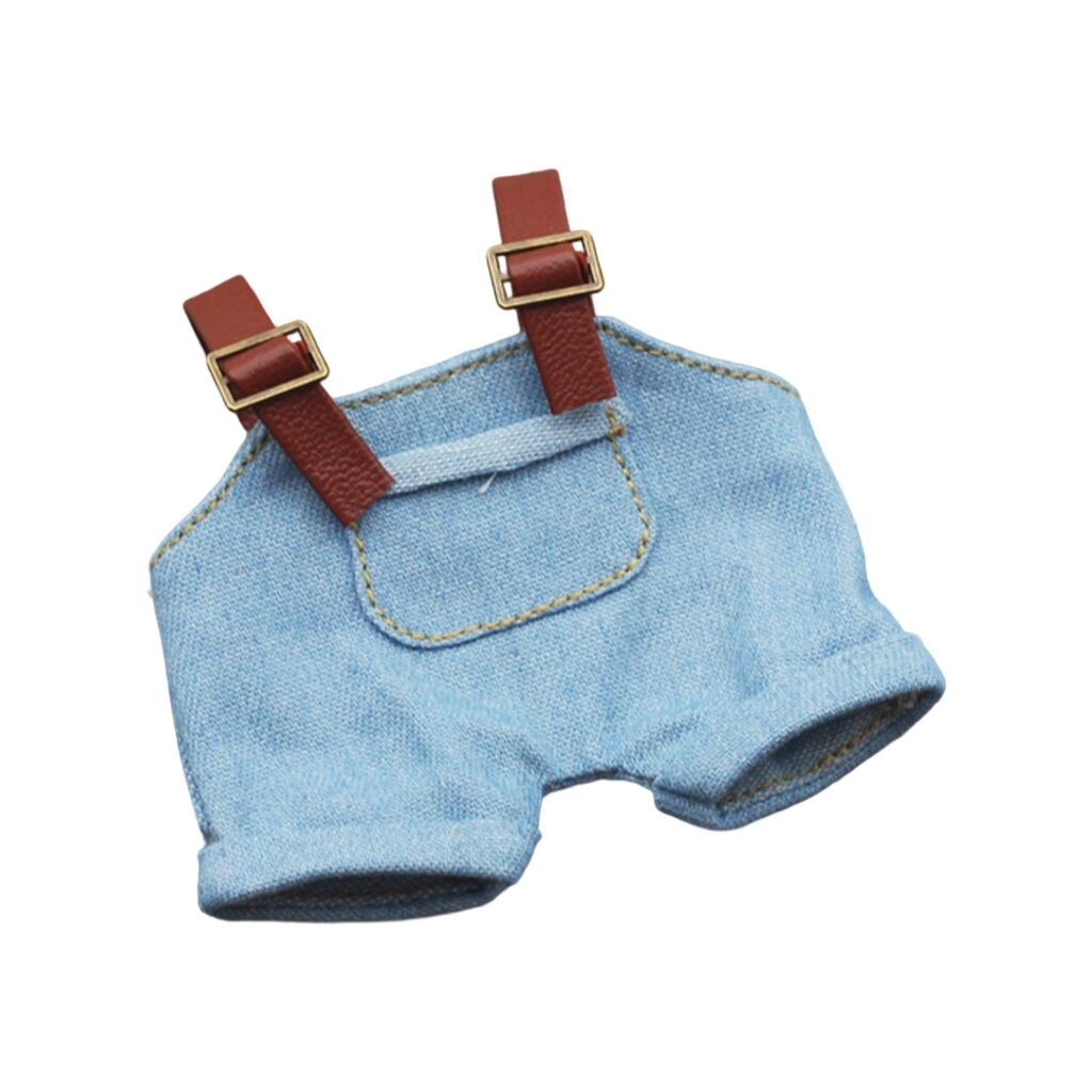 Комплект Джинсовых Подтяжек Для Куклы-Обнимашки Из Ткани Rab 17 СМ-Denim