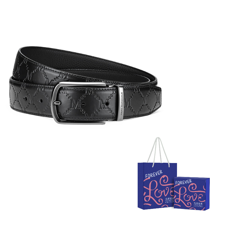 FAIRWHALE Top Grain Cow Leather Alloy Leather Belts Men's Width 3.5CM 115cm