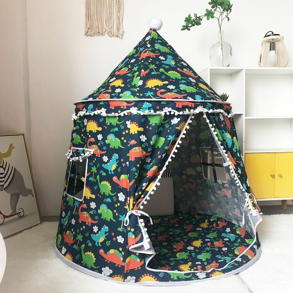 Детская палатка-шатер с динозаврами, домик для игр в комнату, дачу и пикник, для мальчиков и девочек Игровой домик