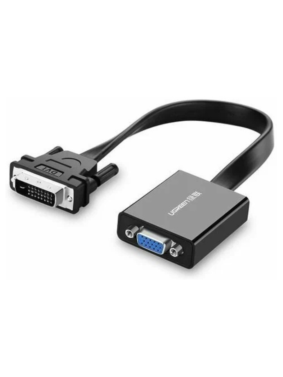 Конвертер UGREEN 40259 DVI-D to VGA, черный, для видеоустройства