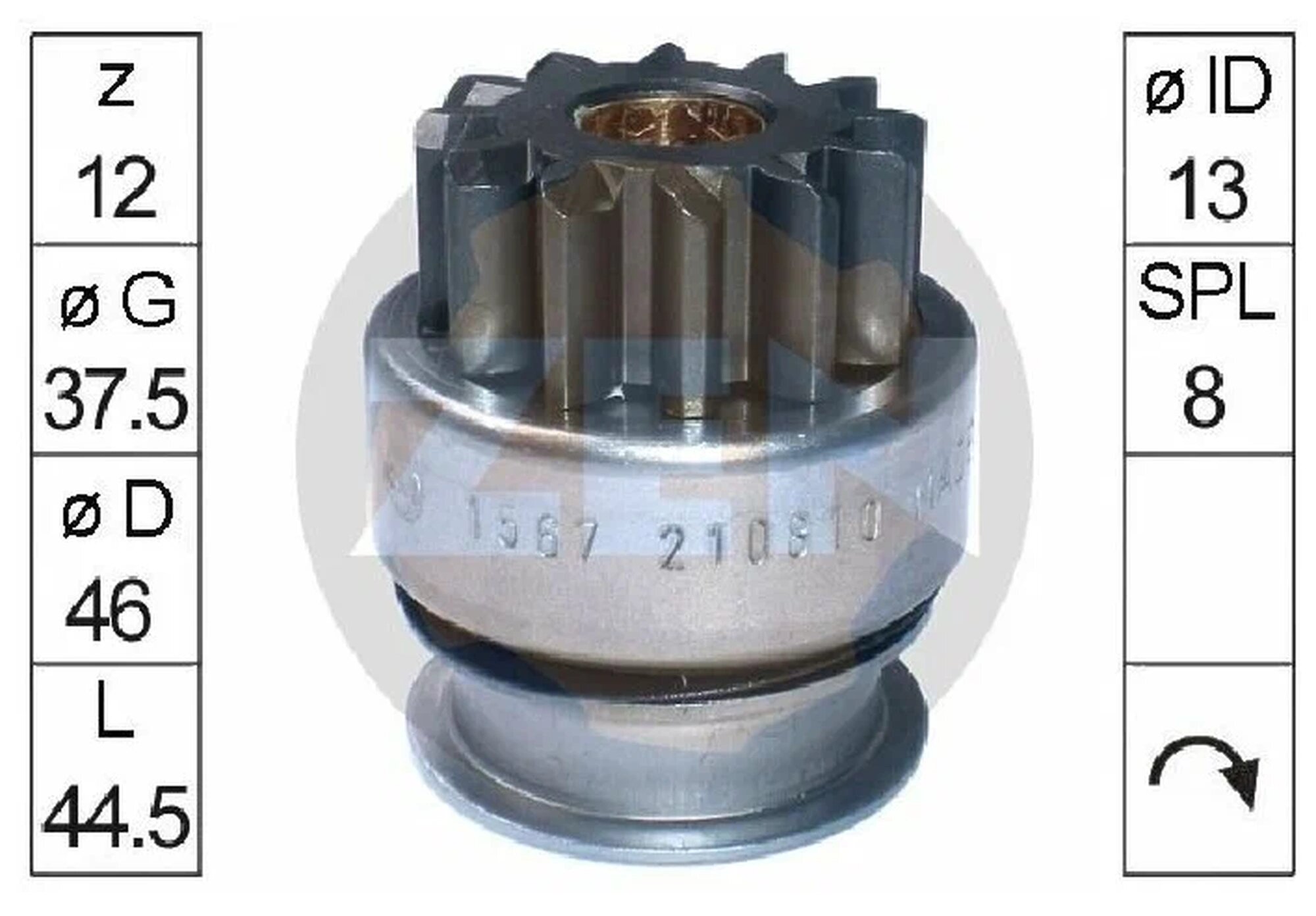 Бендикс стартера ERA/ZEN/ZM/MESSMER ZN1567, для Mitsubishi Pajero Sport 2.5TD