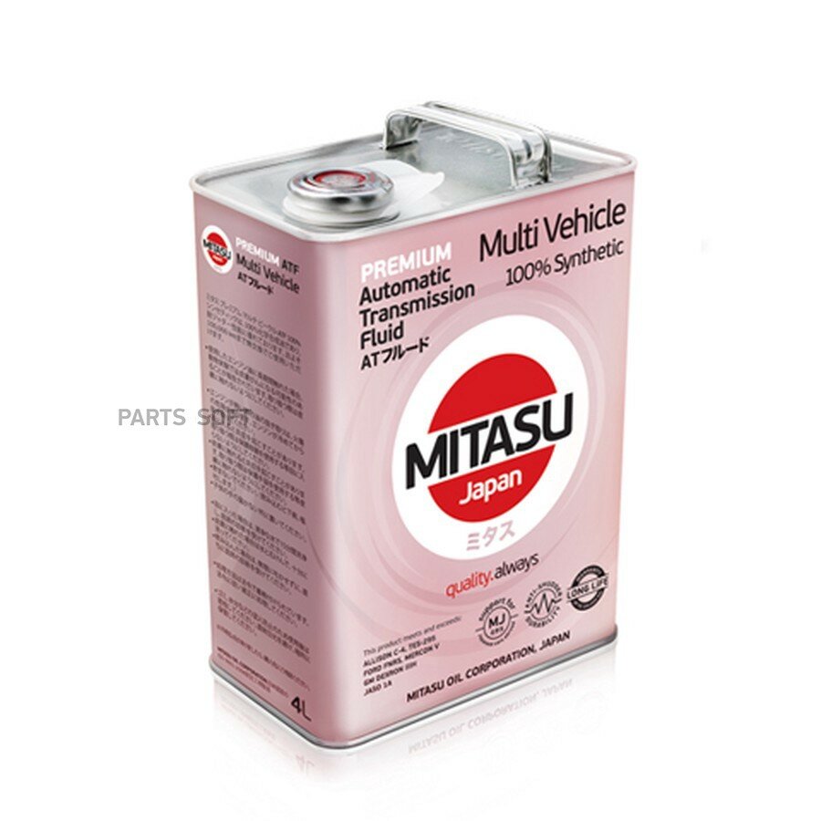 Жид-ть синт. АКПП PREMIUM MULTI VEHICLE ATF MV 4л N от официального дистрибьютора, MITASU, артикул MJ3284