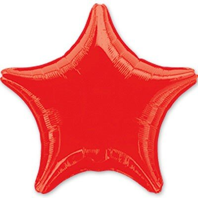 Воздушный шар ANAGRAM "Звезда", без рисунка, Металлик Red, 19 дюймов