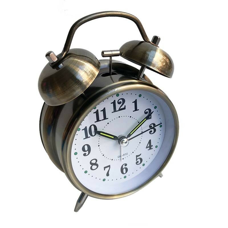 Часовые часы металлик люксовые 4 дюйма с подсветкой циферблата тихий механизм зеленый