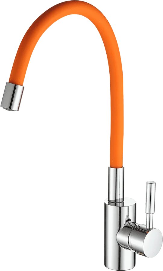 Смеситель для кухни Fashun A4053+B02 с гибким изливом, с поворотным изливом, хром, матовый, глянцевый, однорычажный, латунный, с керамическим картриджем