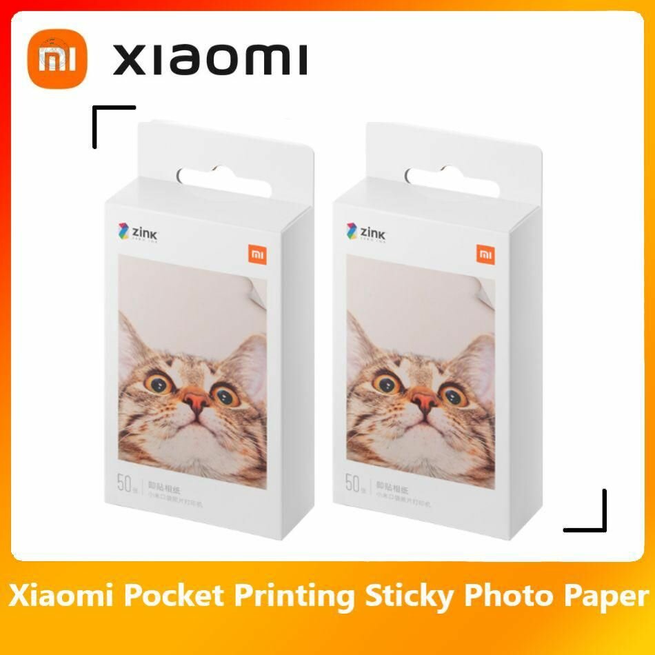Xiaomi фотобумага для карманного принтера, 50 самоклеящихся листов 3 дюйма, ZINK без чернил, моментальная печать стикеров, подходит для Mi Pocket Printer