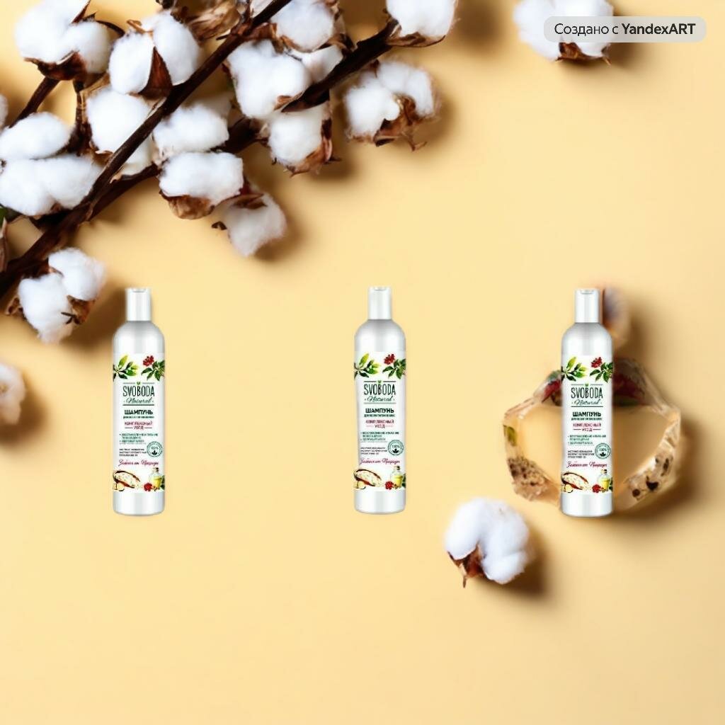 Шампунь для всех типов волос SVOBODA, комплексный уход, 430 мл, 3 шт