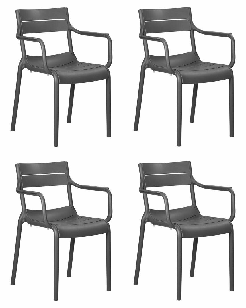 Стул DOBRIN Набор 4 шт Стул обеденный DOBRIN TIM ARM, темно-серый (GR-04) арт. LMZL-PP903-N_P_GR-04