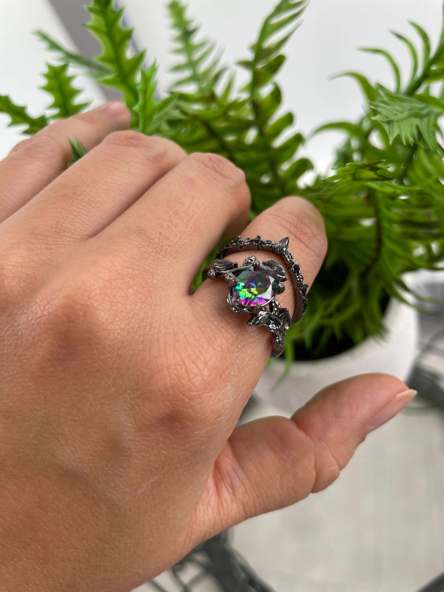 Кольцо наборное, циркон