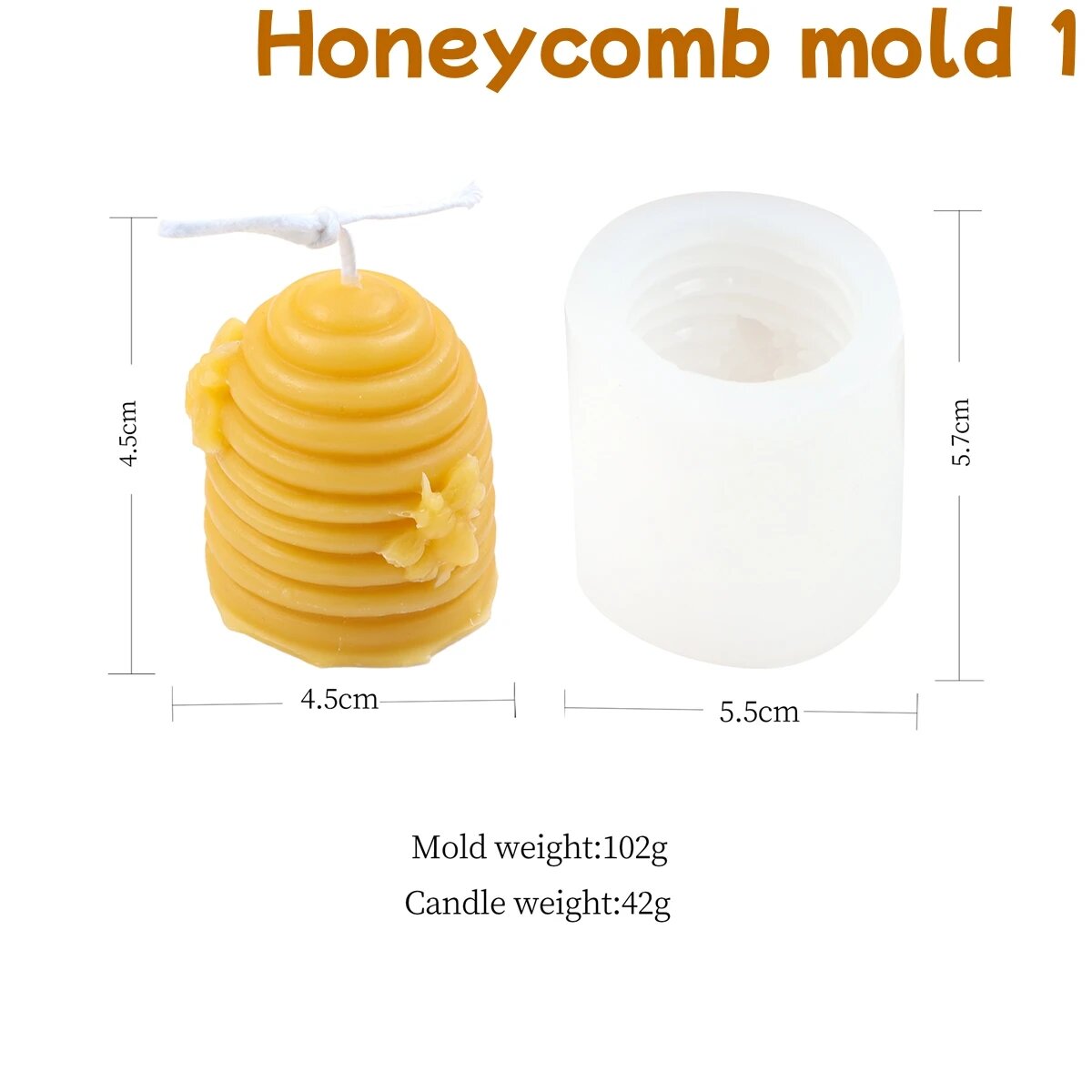 Силиконовая форма для свечей "Соты" Honeycomb mold 1