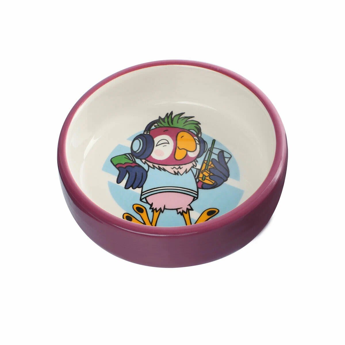 Triol Миска для мелких животных союзмультфильм Кеша керамическая "Попугай на чиле", 100 мл, 1 шт