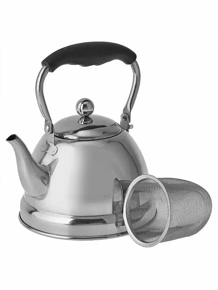 Чайник для плиты с ситечком 1л AK-542 нерж. сталь