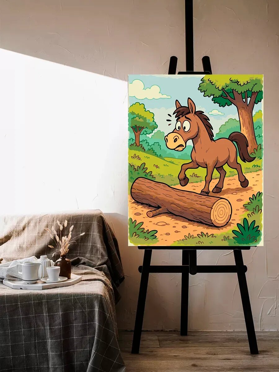 Картина по номерам Мультяшная Лошадь Животное