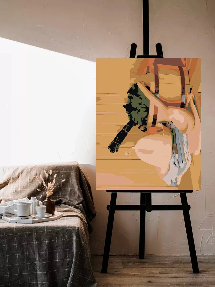 Картина по номерам Русская Баня Сауна Парилка Веник