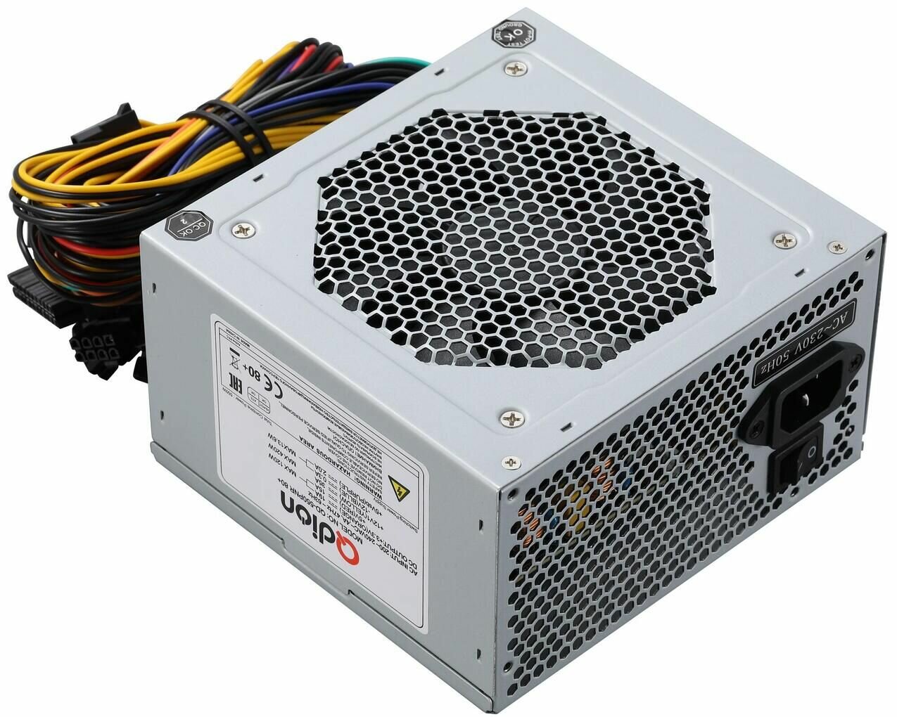 Блок питания FSP QDION QD-550PNR (QDION QD-550PNR) серый - 550 Вт, 80+, APFC, 20 + 4 pin, 4+4 pin CPU, 5 SATA, 6+2 pin x2 PCI-E