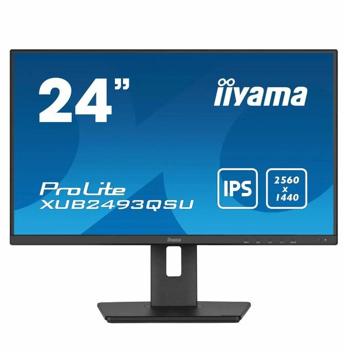 23,8" Монитор Iiyama ProLite XUB2493QSU-B5 (PROLITE XUB2493QSU-B5) черный - 2560x1440 2K@60 Гц, IPS, 1000:1, 300 Кд/м, 178/178, HDMI, DisplayPort