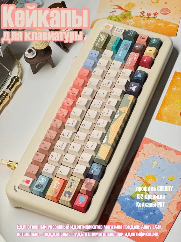 Кейкапы для механической клавиатуры PBT клавиши, тема<Фантастические твари и где они обитают>, профиль CHERRY
