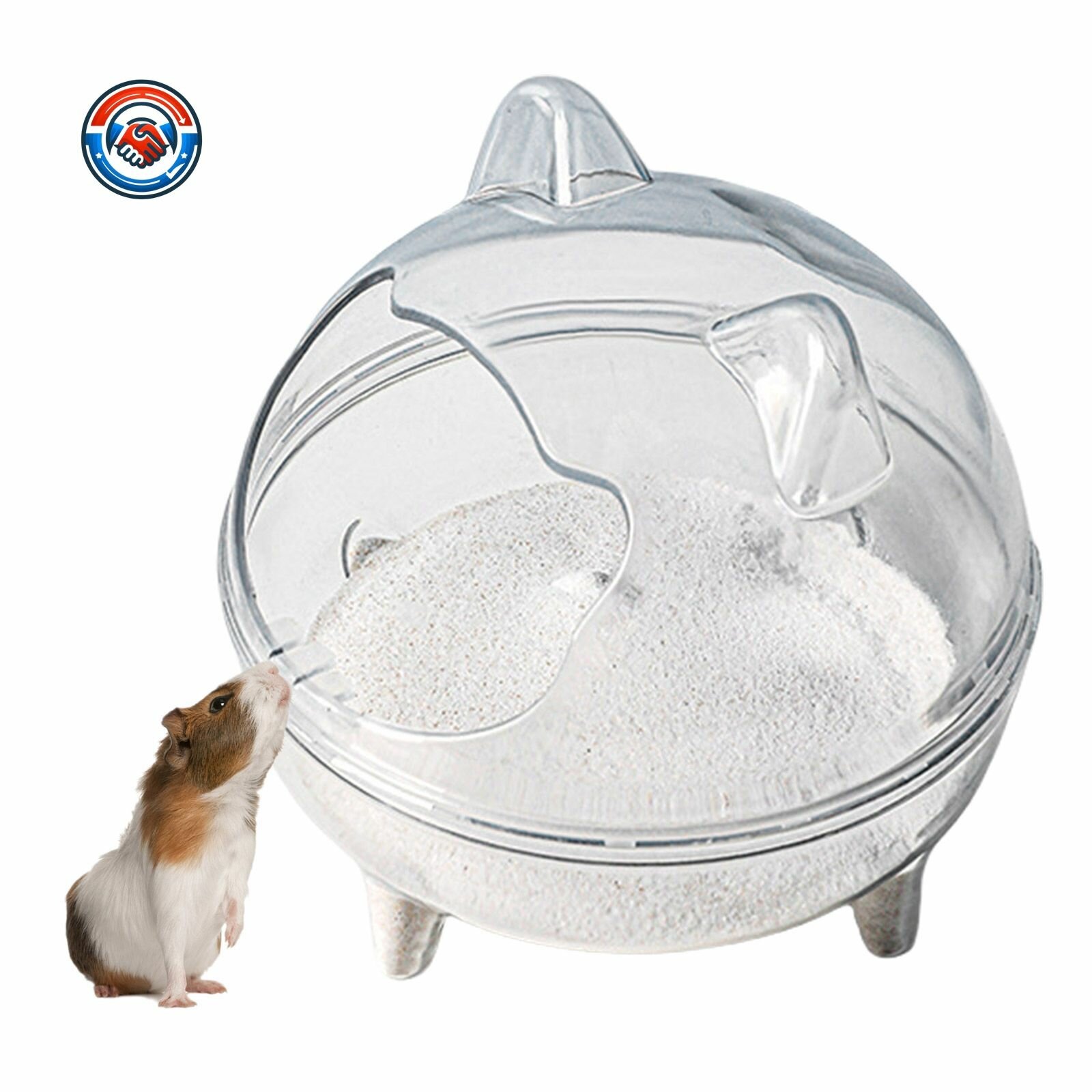 Прозрачная ванночка для купания хомяков и мелких грызунов, песочная баня с антибрызговым бортиком, компактная гигиеническая клетка для песочных ванн, удобный контейнер для чистоты питомца