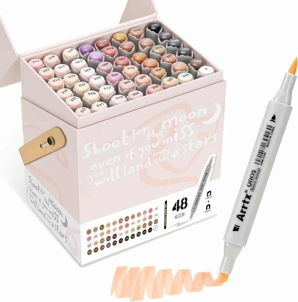 Arrtx Набор кистей для рисования Круглая № 10, 48 шт.