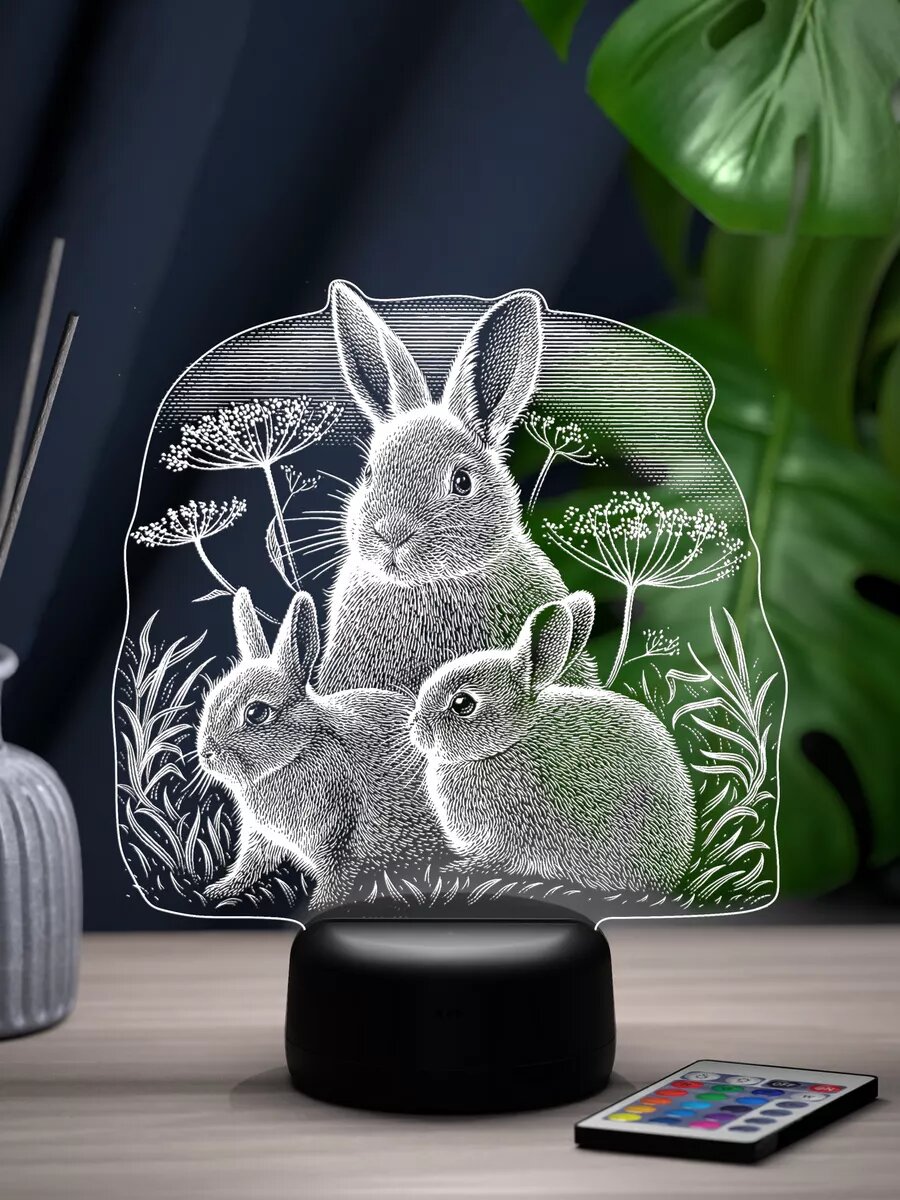 Ночник подарок Кроличья семейка