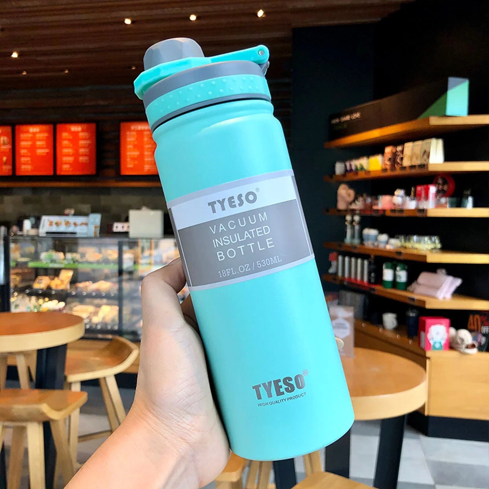 Tyeso Термос из нержавеющей стали 530/750 мл 750ml, Зеленый, Green