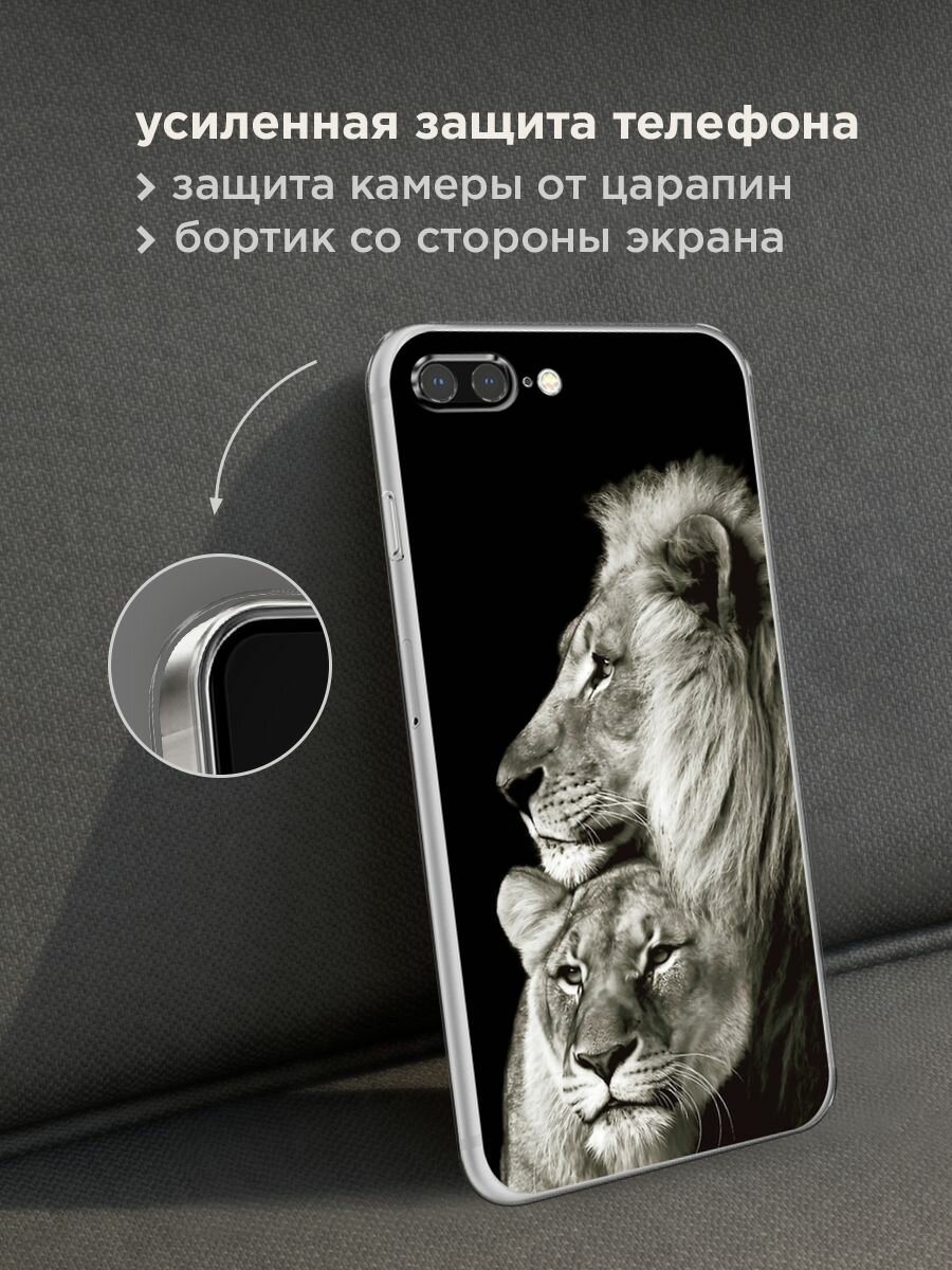 Чехол на Apple iPhone 7 Plus / Айфон 7 Плюс с принтом "Лев и львица" — фото 1