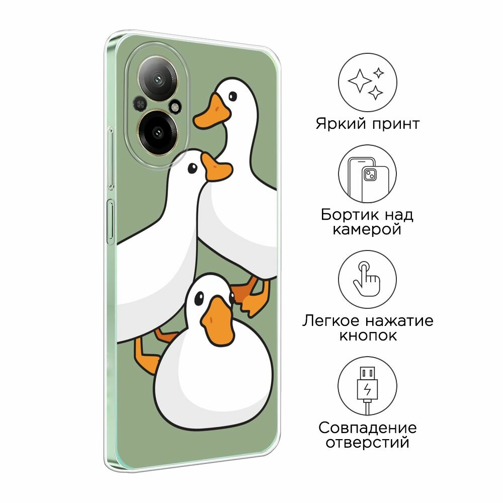 Чехол на Realme C67 4G / Реалми C67 4G с принтом "Утиное трио" — фото 1