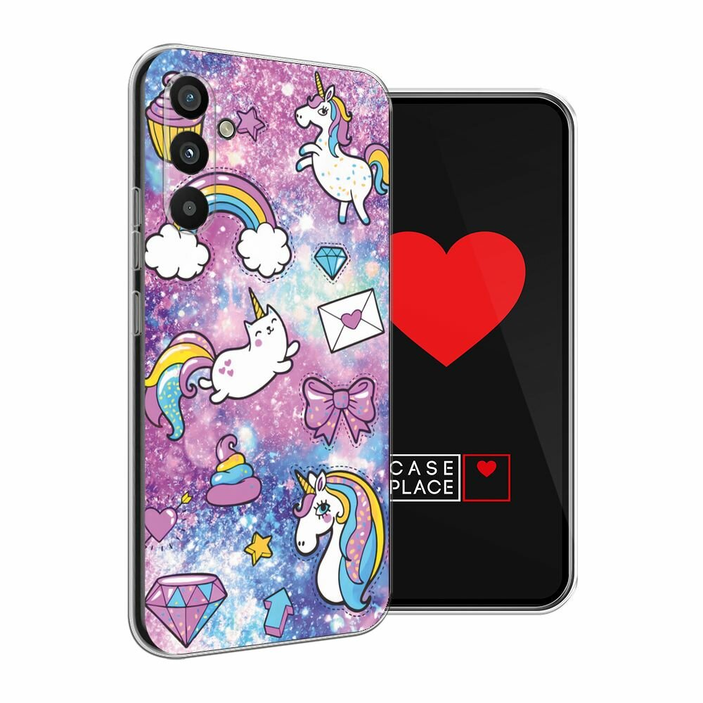 Чехол на Samsung Galaxy A34 / Самсунг A34 с принтом "Rainbow doodles" — фото 1