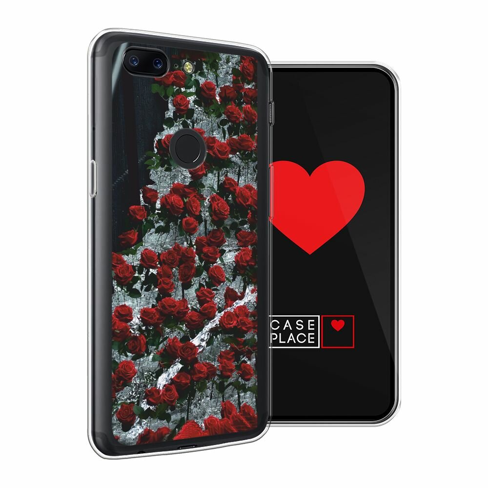 Чехол на OnePlus 5T / ВанПлюс 5Т с принтом Цветущие алые розы — фото 1