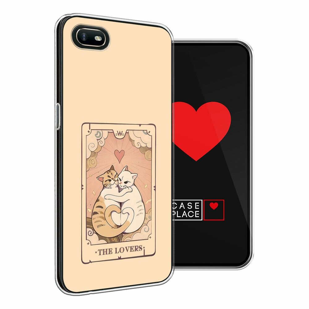 Чехол на Oppo A1k / Оппо А1к с принтом "The lovers cats 1 - 14 февраля" — фото 1