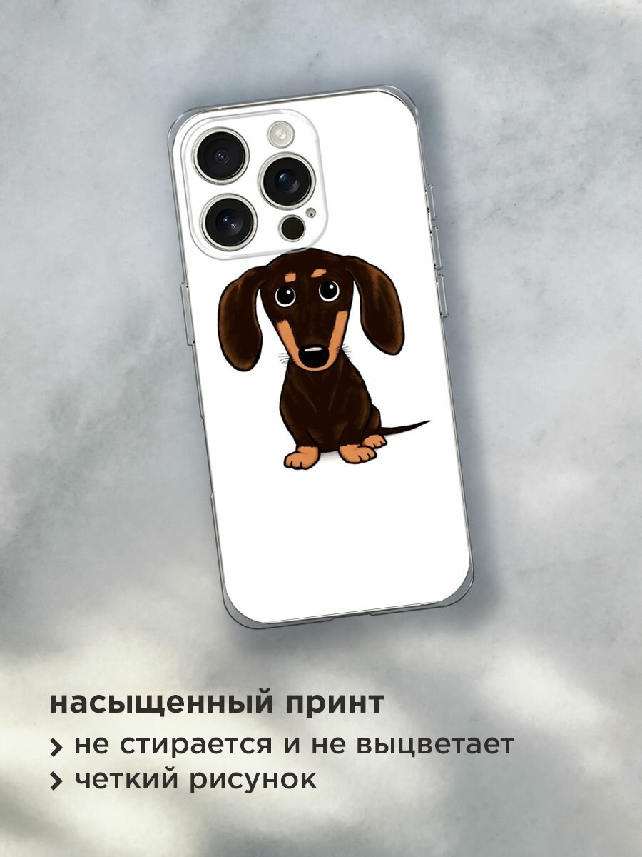 Чехол на Apple iPhone 16 Pro / Айфон 16 Про с принтом "Маленькая такса" — фото 1