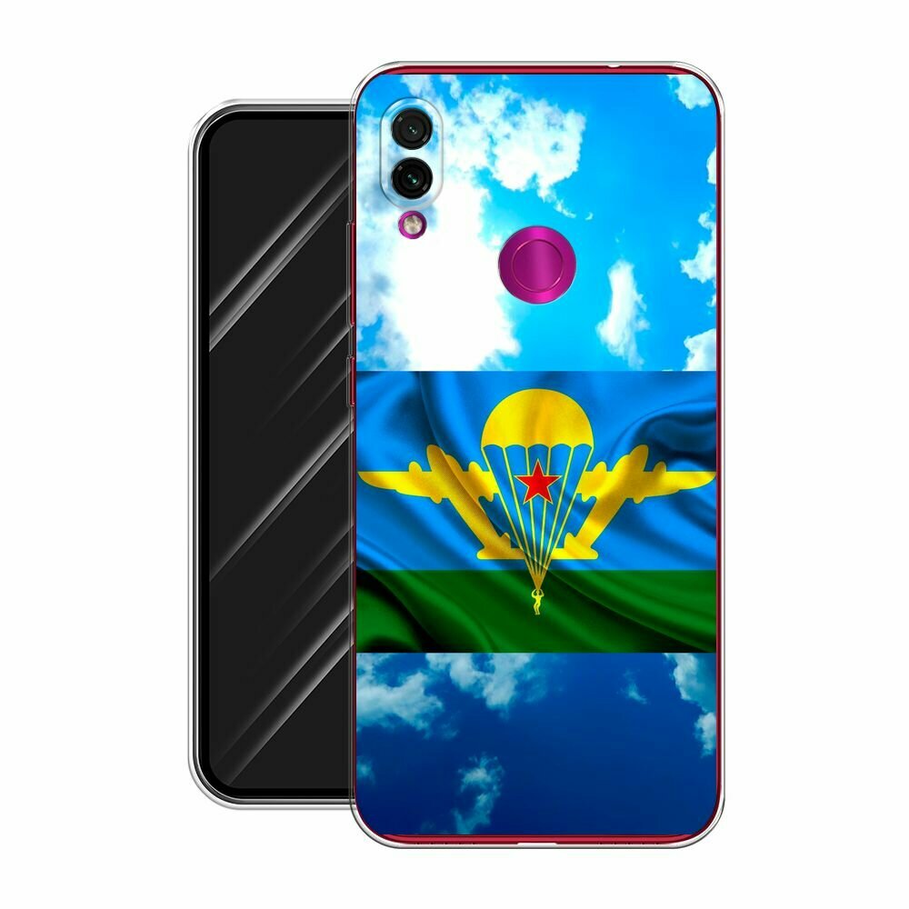 Чехол на Xiaomi Redmi Note 7 / Сяоми Редми Нот 7 с принтом "ВДВ флаг в небесах" — фото 1