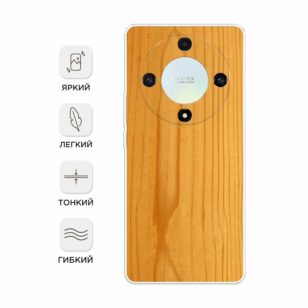 Силиконовый чехол на Honor X9A / Хонор X9A с принтом "Текстура дерево" — фото 1